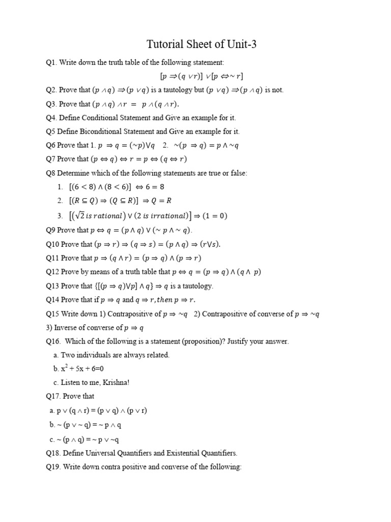 Tutorial Sheet of Unit - III | PDF