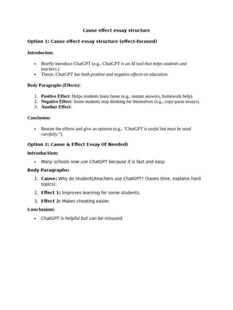 Cause Effect Essay Structure | PDF