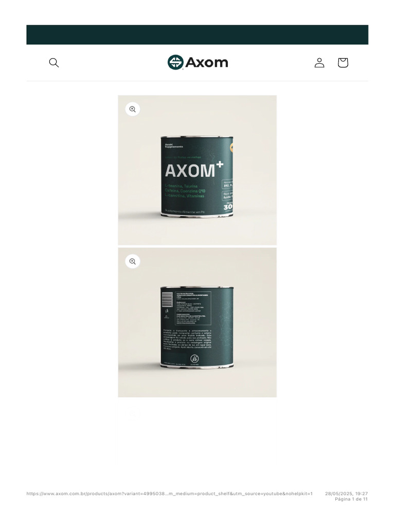 Axom+ 1UN - Axom Suplementos | PDF | Suplementos alimentares