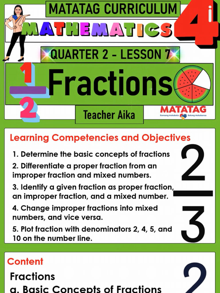 Week 3 Math Lesson q2 l7 Fractions | PDF