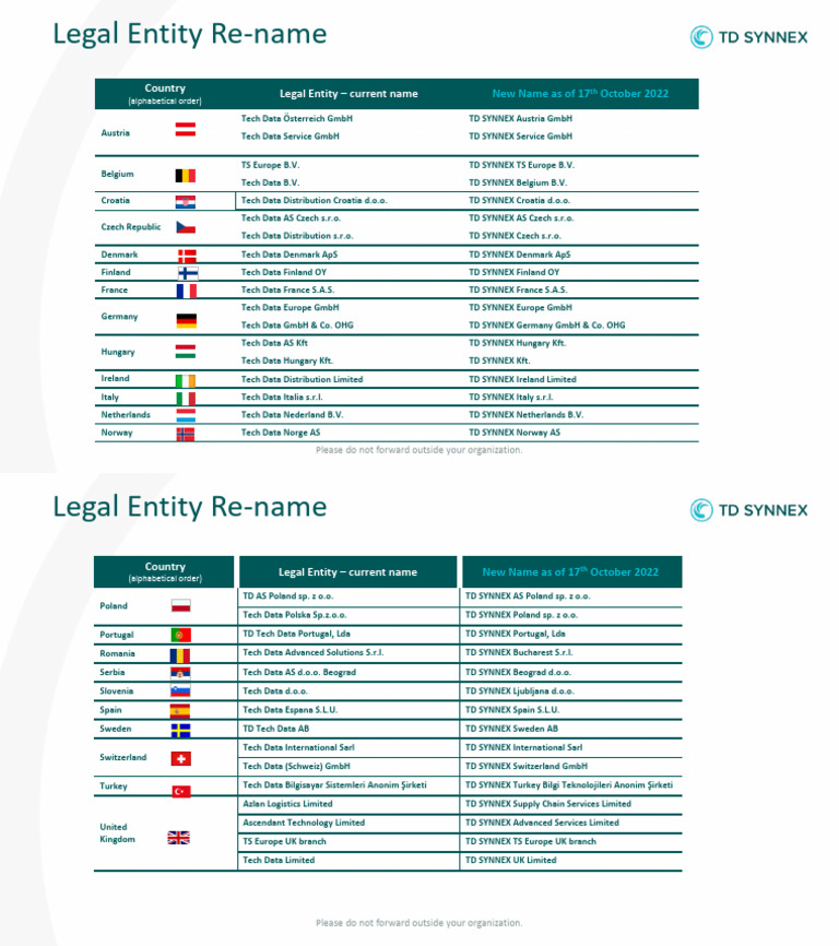 TD SYNNEX Legal Entity Overview EMEA PDF | PDF | Corporations ...
