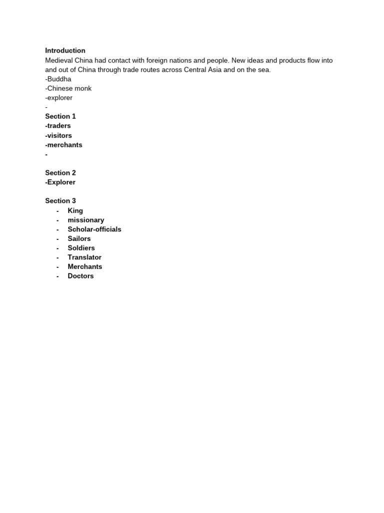 Foreign Contacts in Medieval China | PDF