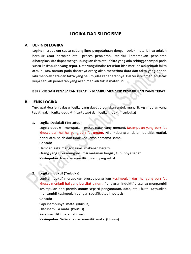 Materi - Logika Dan Silogisme | PDF