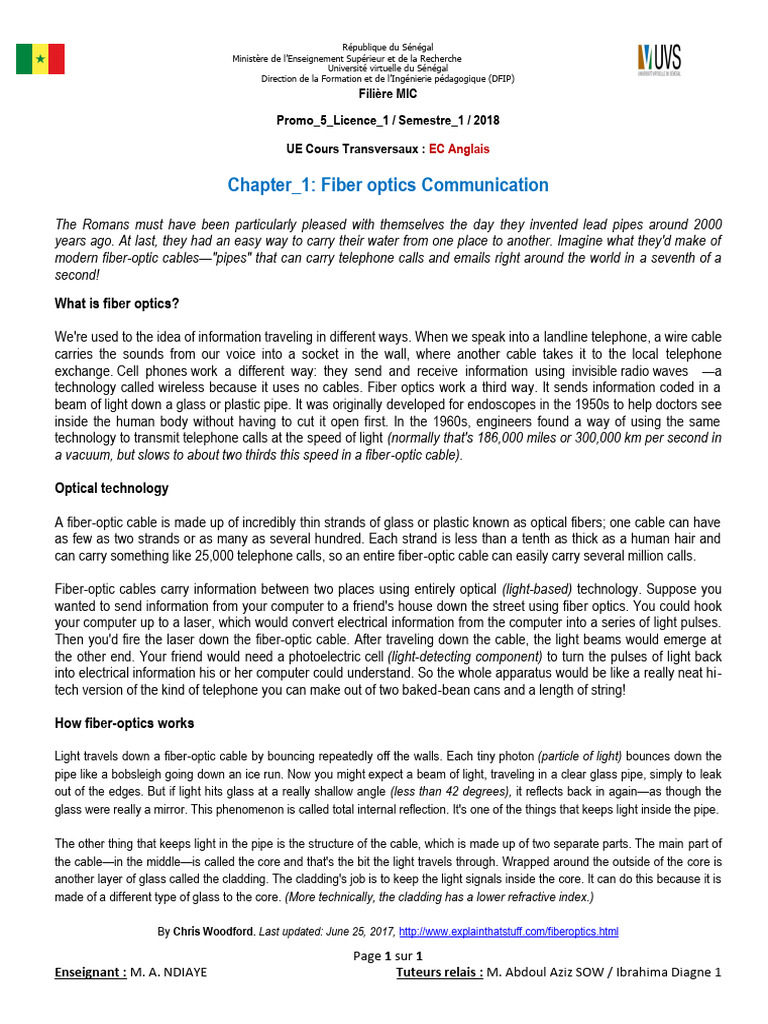 Ang Chap2 MIC 2018 - Copie | PDF | Optical Fiber | Laser