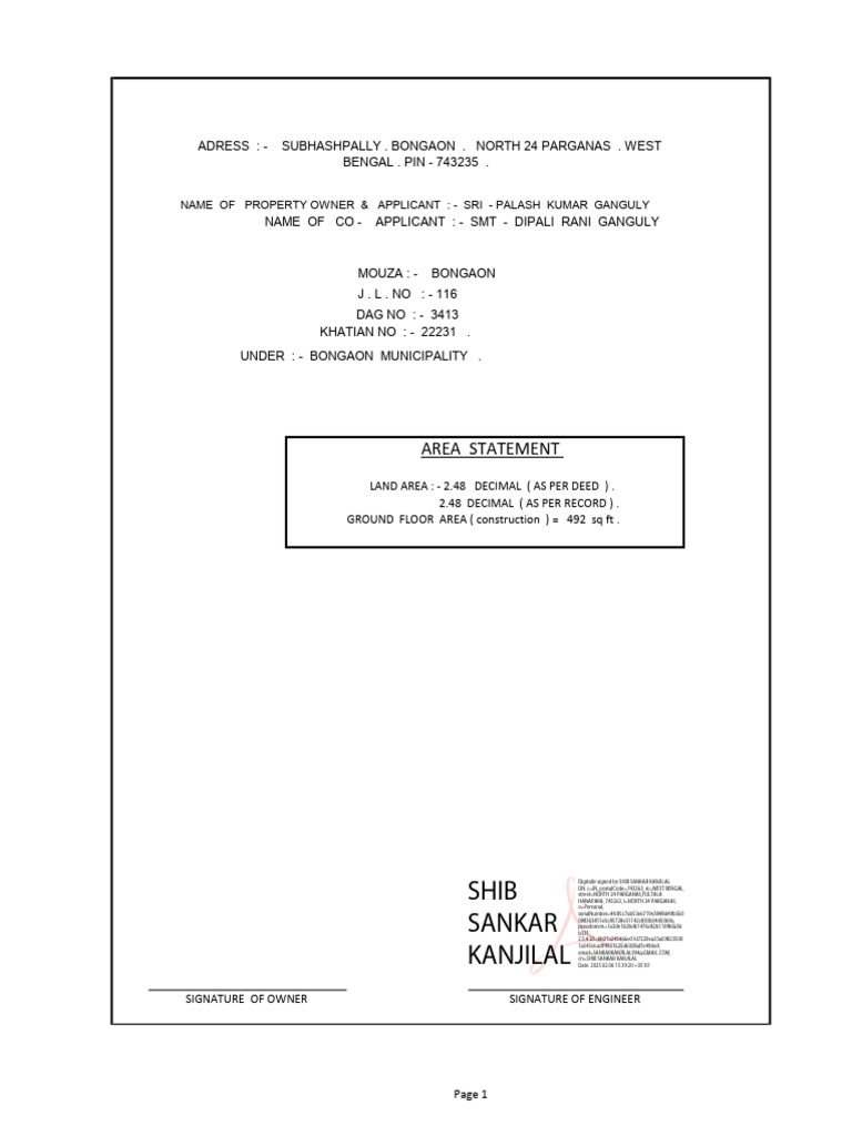 Palash Kumar Ganguly. Estimate | PDF | Plaster | Building Materials