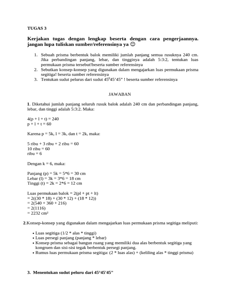 TUGAS 3 Pembelajaran Matematika SD | PDF