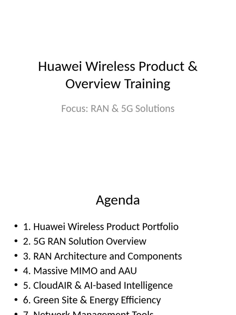 Huawei 5G RAN Solutions Overview | PDF | Mimo | Radio Technology