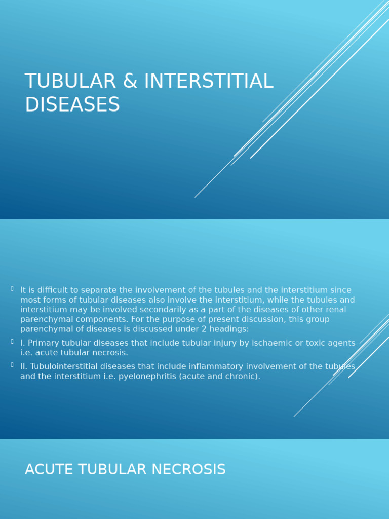 Tubular & Interstitial Diseases | PDF | Kidney | Urinary Tract Infection