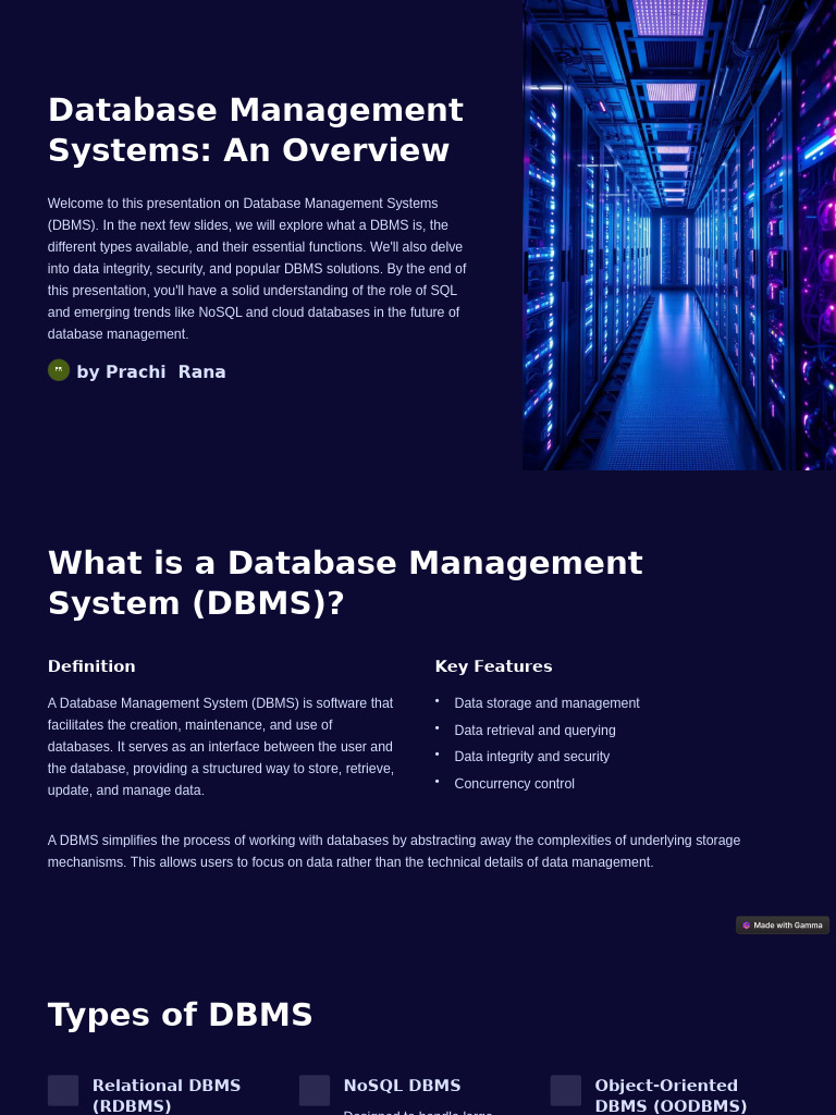 Database Management Systems An Overview | PDF | Databases | Relational Database