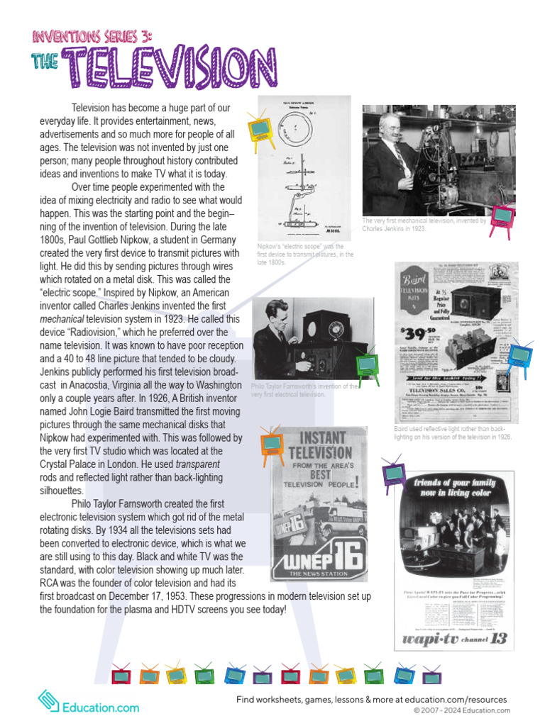 History of Television | PDF | Television | Information And ...