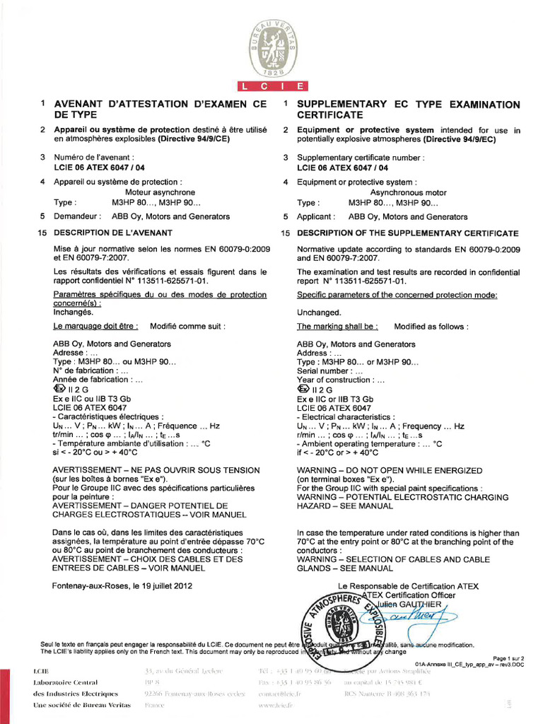 06 ATEX 6047 - 04 - ABB Oy Motors and Generators | PDF