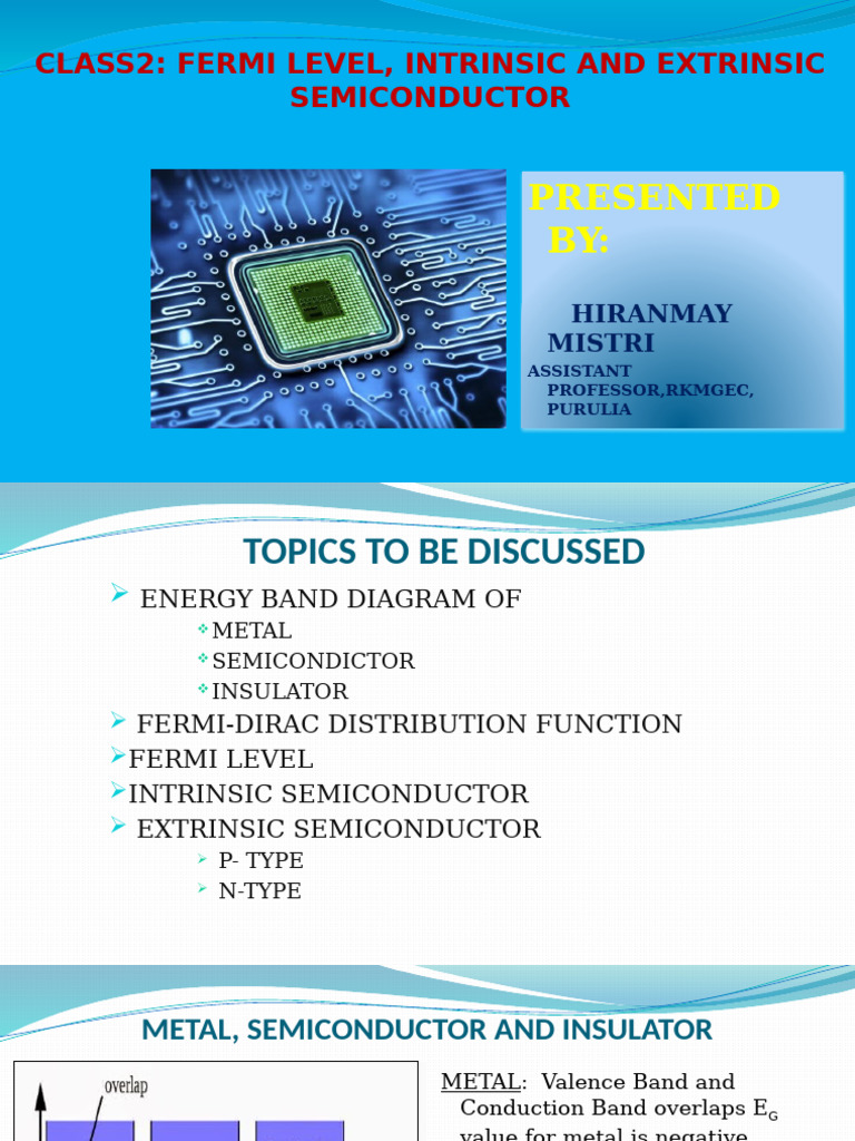 Fermi Levels in Semiconductors Explained | PDF | Semiconductors ...