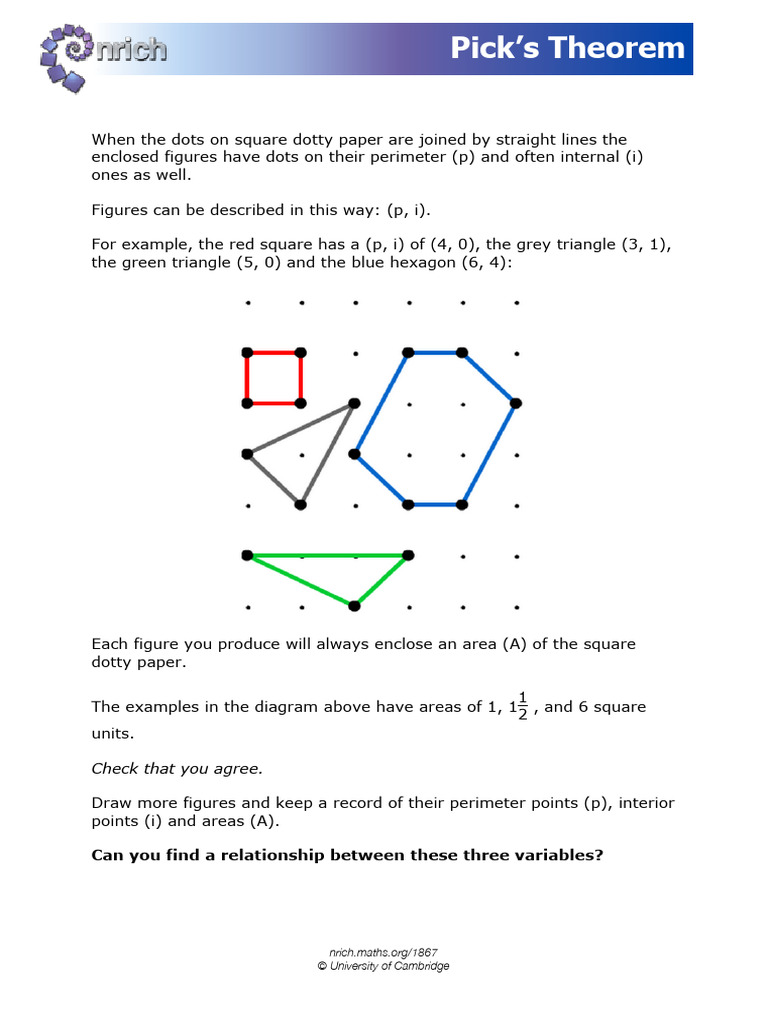 Picks Theorem | PDF