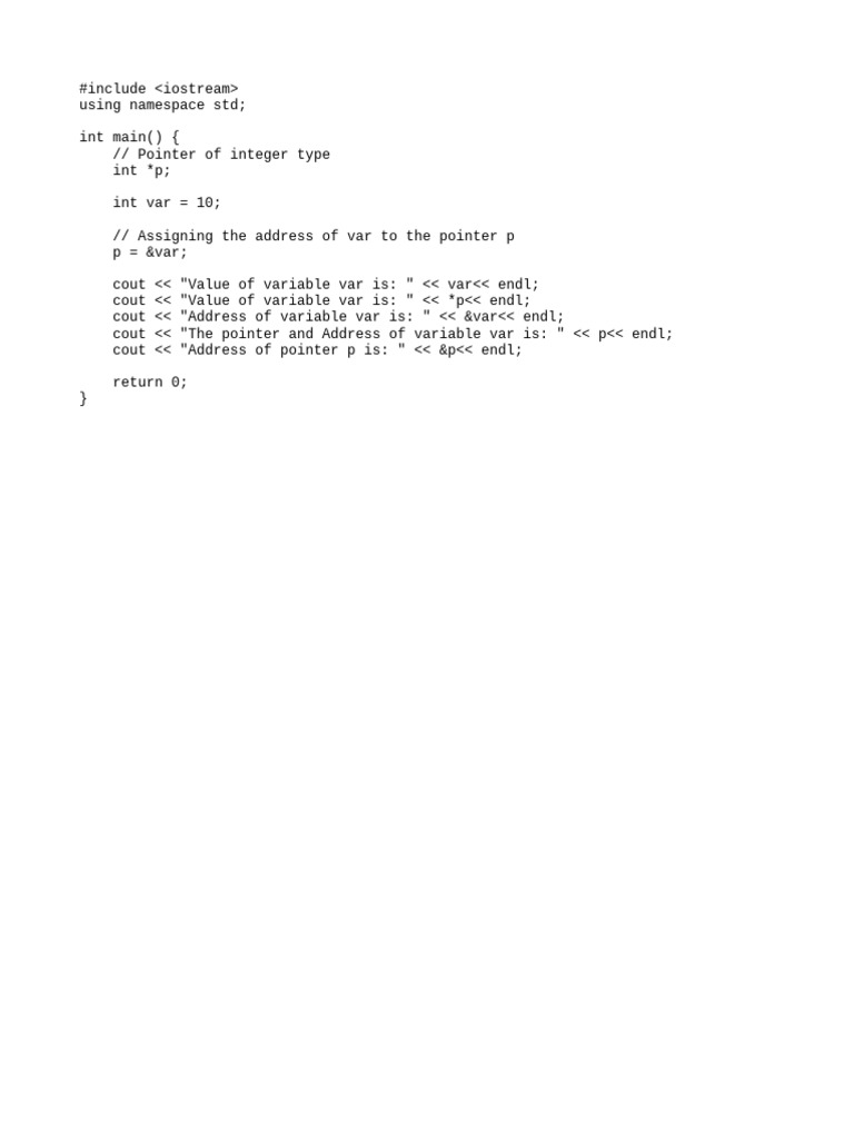 Practical Example 1 - Pointers | PDF