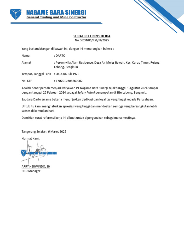 Paklaring DARTO | PDF