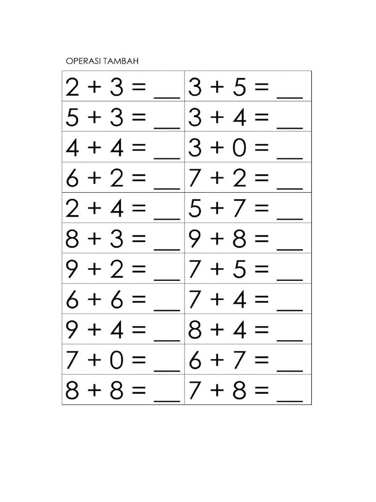 P1 - Math - Add | PDF