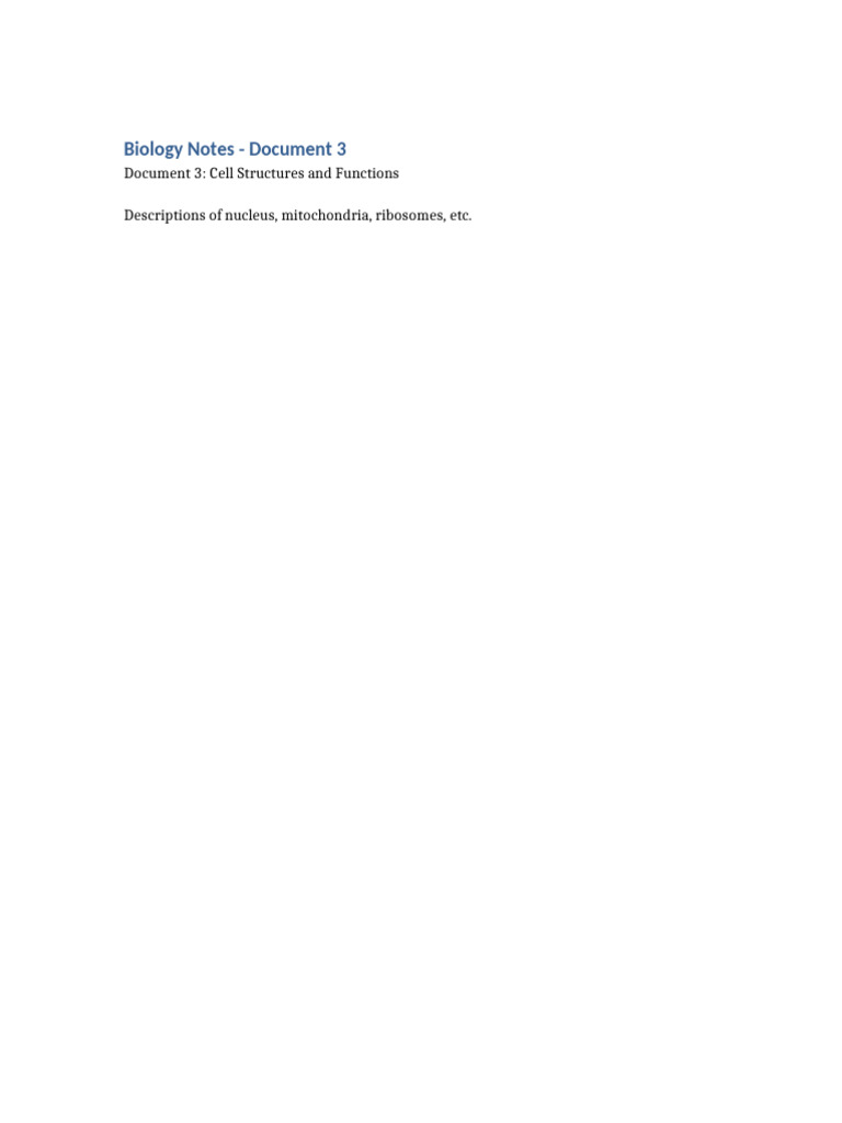 Biology Document 3 | PDF