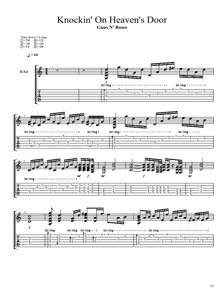 Guns N' Roses - Knockin - ' On Heaven - 'S Door G2 | PDF