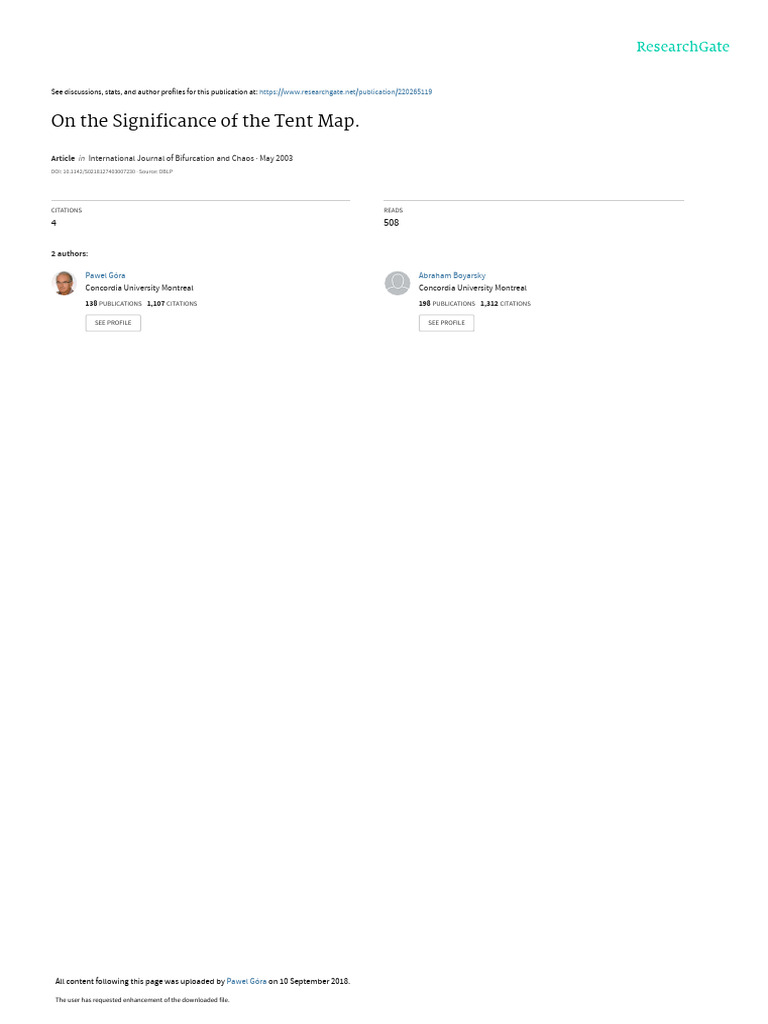 On The Significance of The Tent Map | PDF