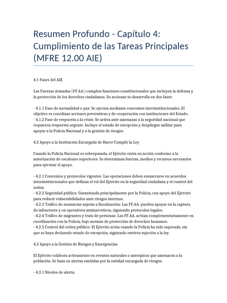 Resumen Profundo Capitulo 4 AIE | PDF | Militar | Policía