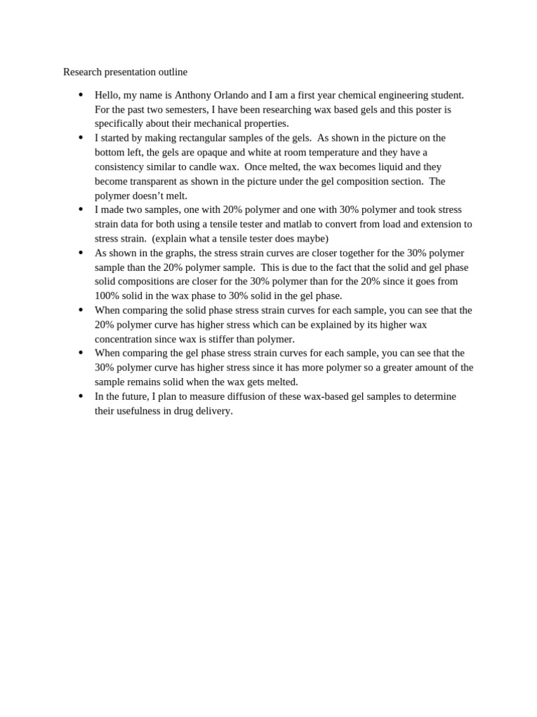 Research Presentation Outline | PDF