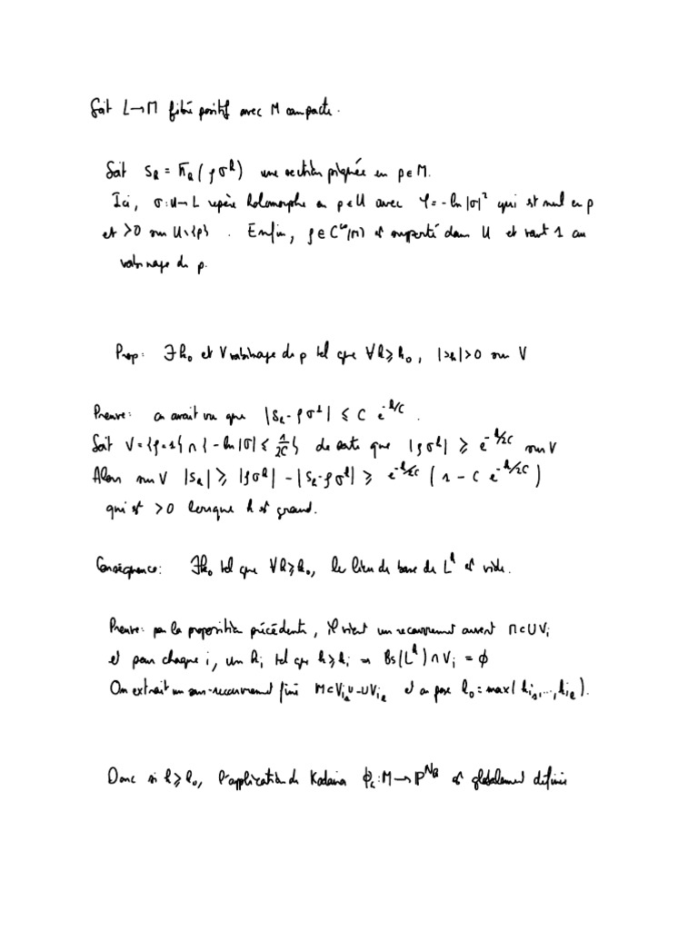 Théorème de Plongement de Kodaira | PDF
