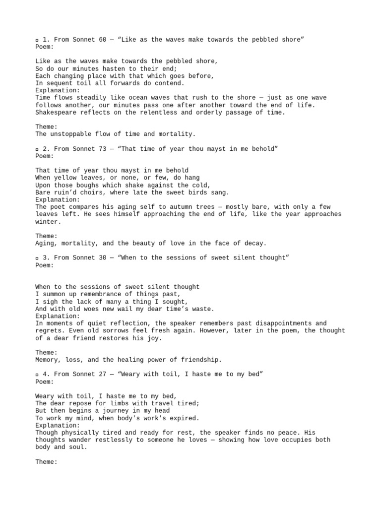 Shakespeare Sonnets Part2 | PDF | Poetry | Literary Criticism