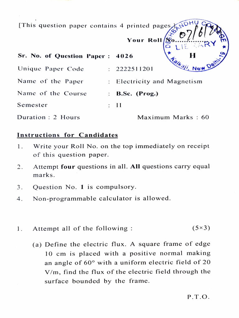 E & M - Assignment | PDF