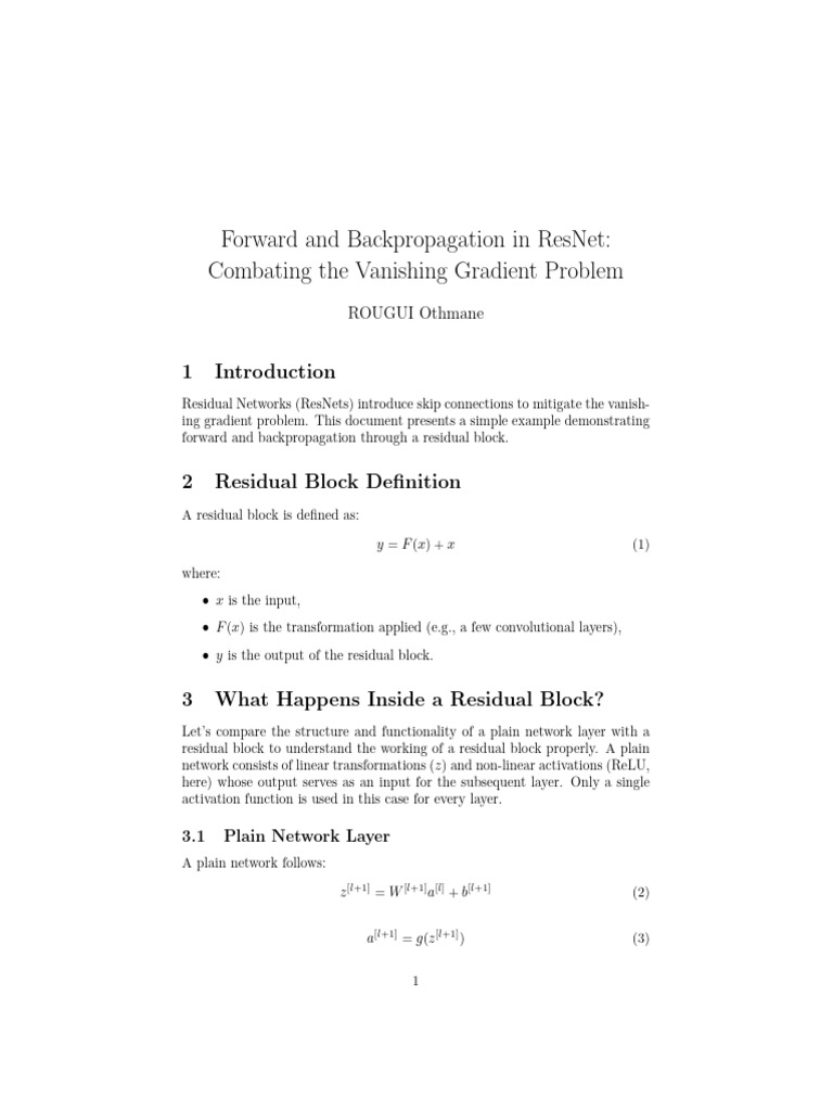ResNet Backpropagation Explained | PDF | Computational Science | Algorithms