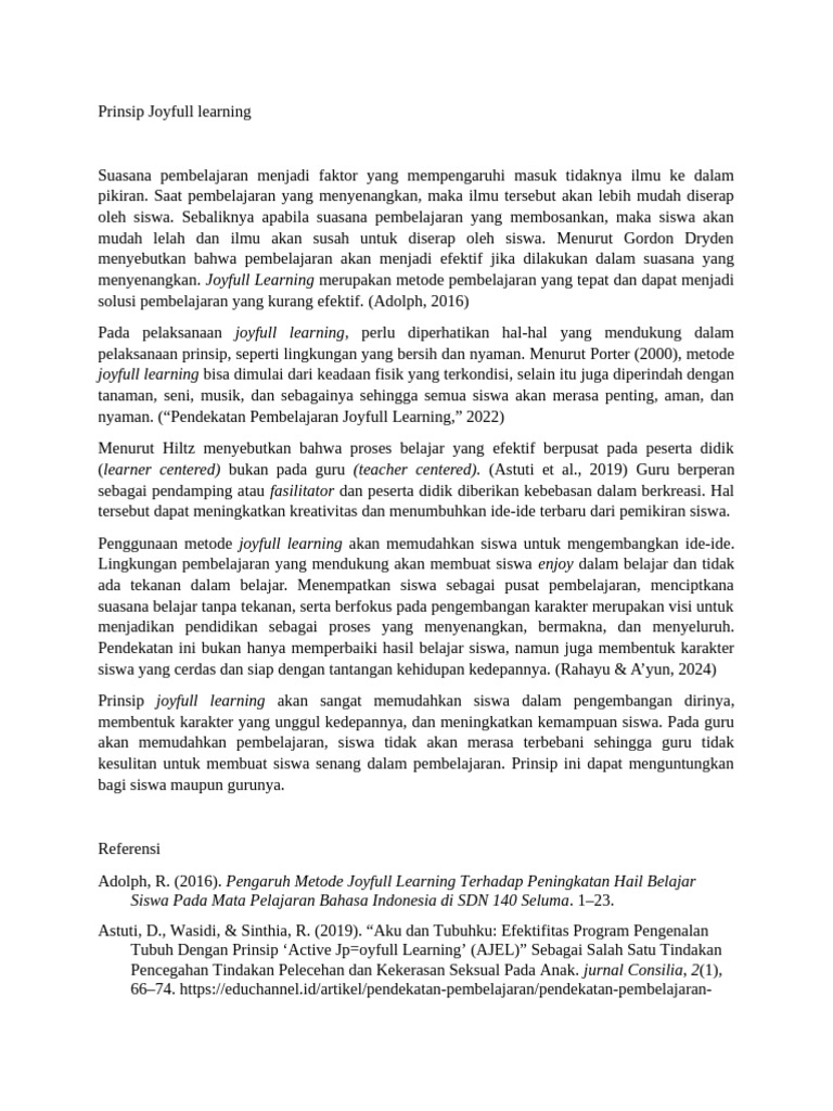 Praktik Joyful Learning di Palangka Raya | PDF