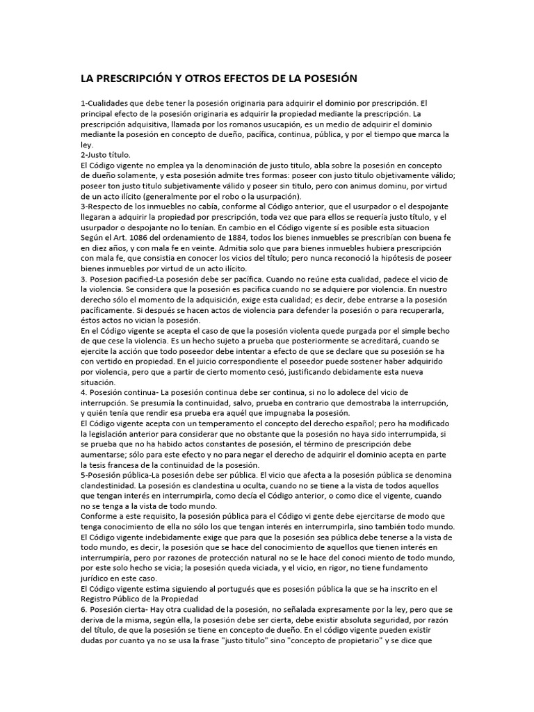 Resumens 7 | PDF | Posesión (Ley) | Posesión adversa