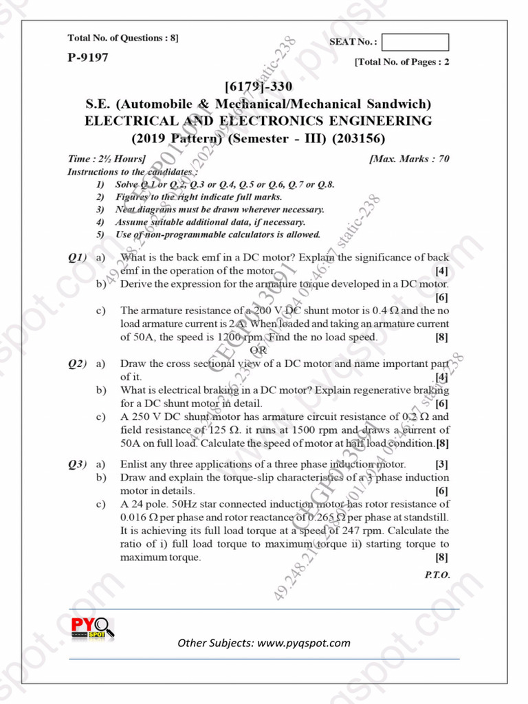 EEE Quality Endsem Solved Paper Dec 2023 PyqSpot | PDF