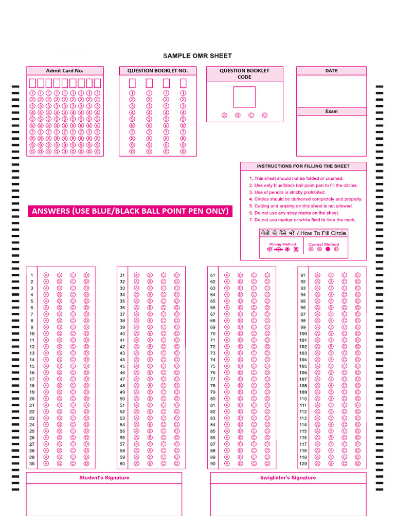 Clat Omr Sheet - Clat Buddy | PDF