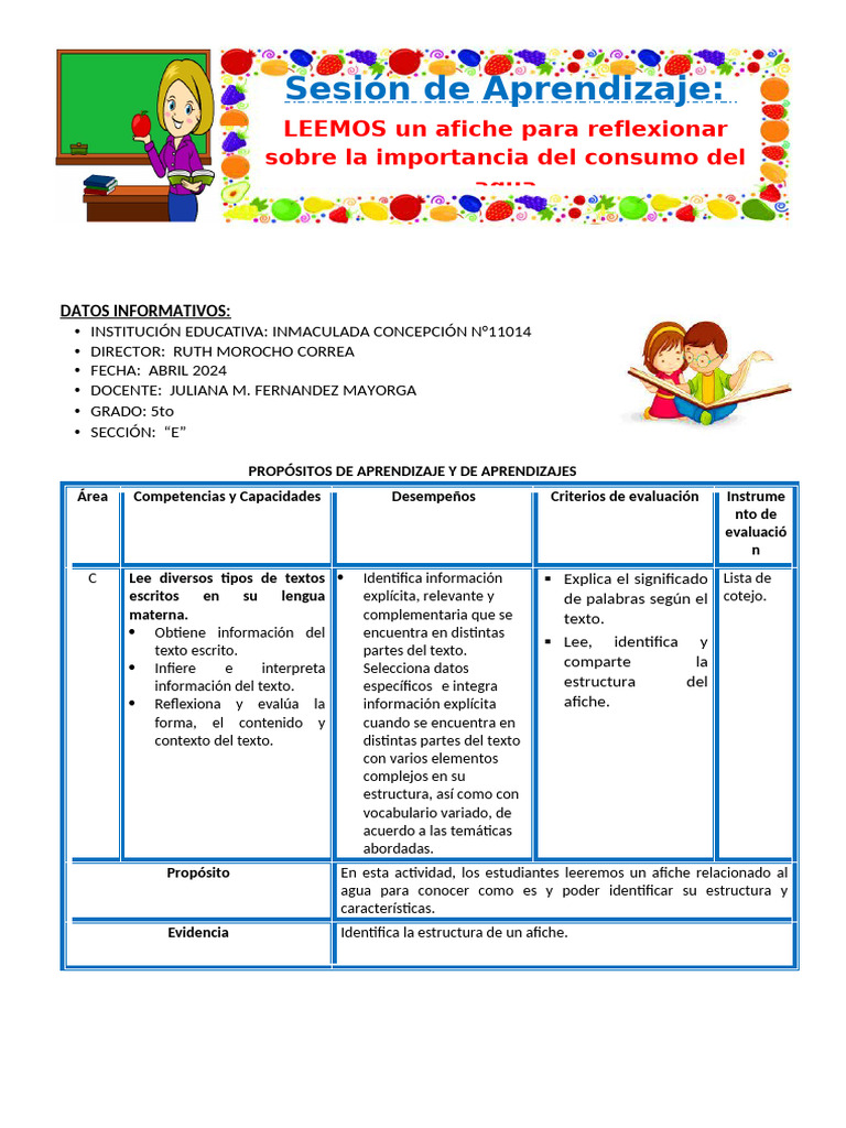 Com Leemos Un Afiche para Reflexionar Sobre La Importancia Del Consumo ...