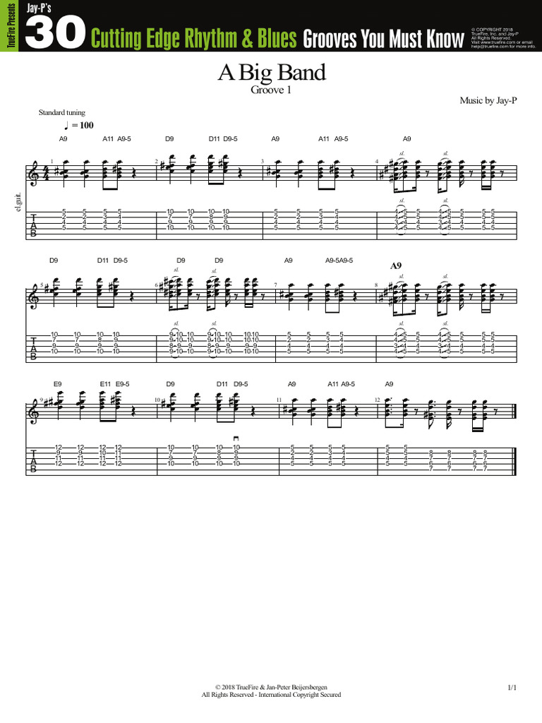 Jay-P - 30 Cutting-Edge Rhythm Blues Grooves You MUST Know (PDF + mp3. gp5) | PDF