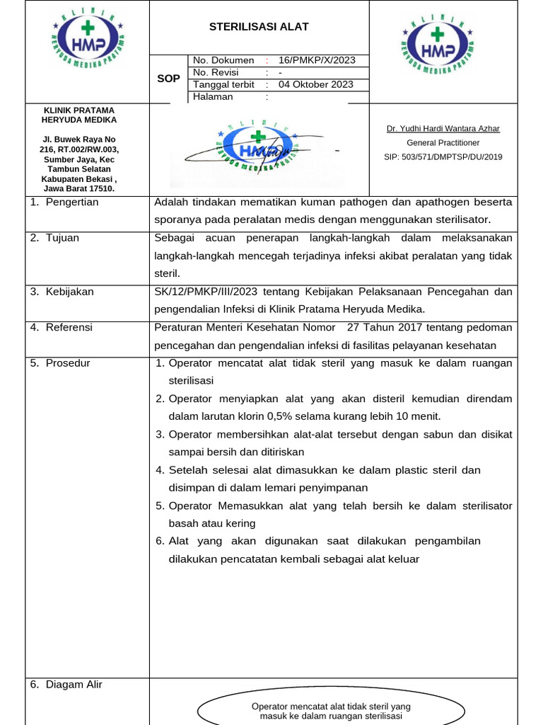 Sop Sterilisasi | PDF