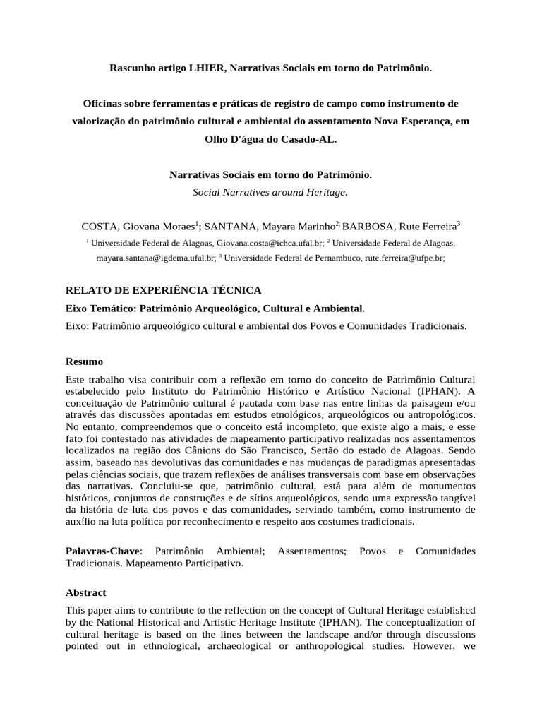 Narrativas Socias Entorno Do Patrimonio | PDF | Sustentabilidade ...