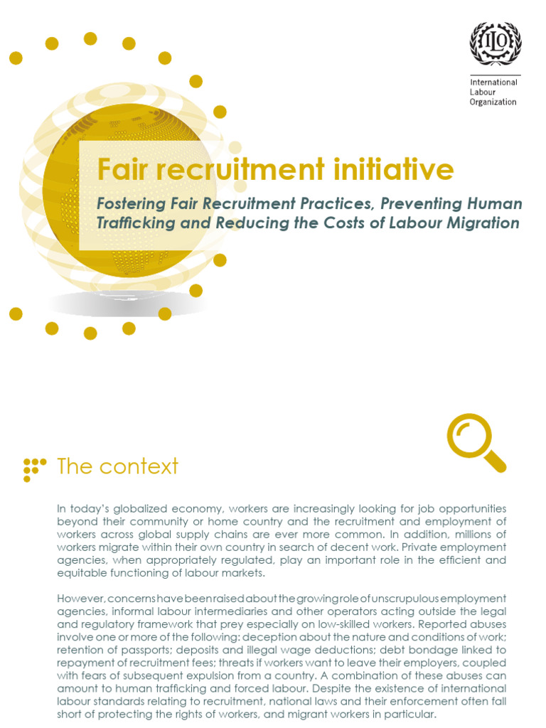 Fair Recruitment Initiative Flyer Nov 2014 | PDF | International Labour ...