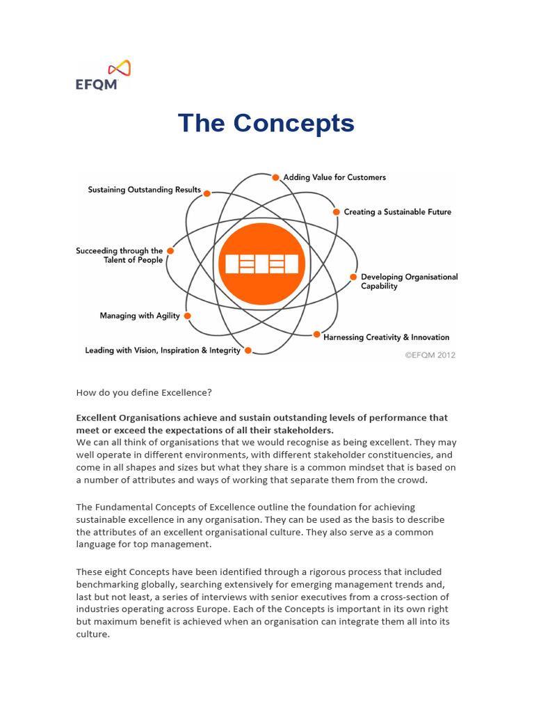 Fundamental Concepts Efqm | PDF | Sustainability | Innovation
