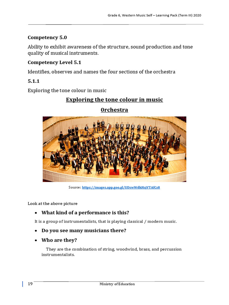 Exploring The Tone Colour in Music | PDF | Orchestras | Cello