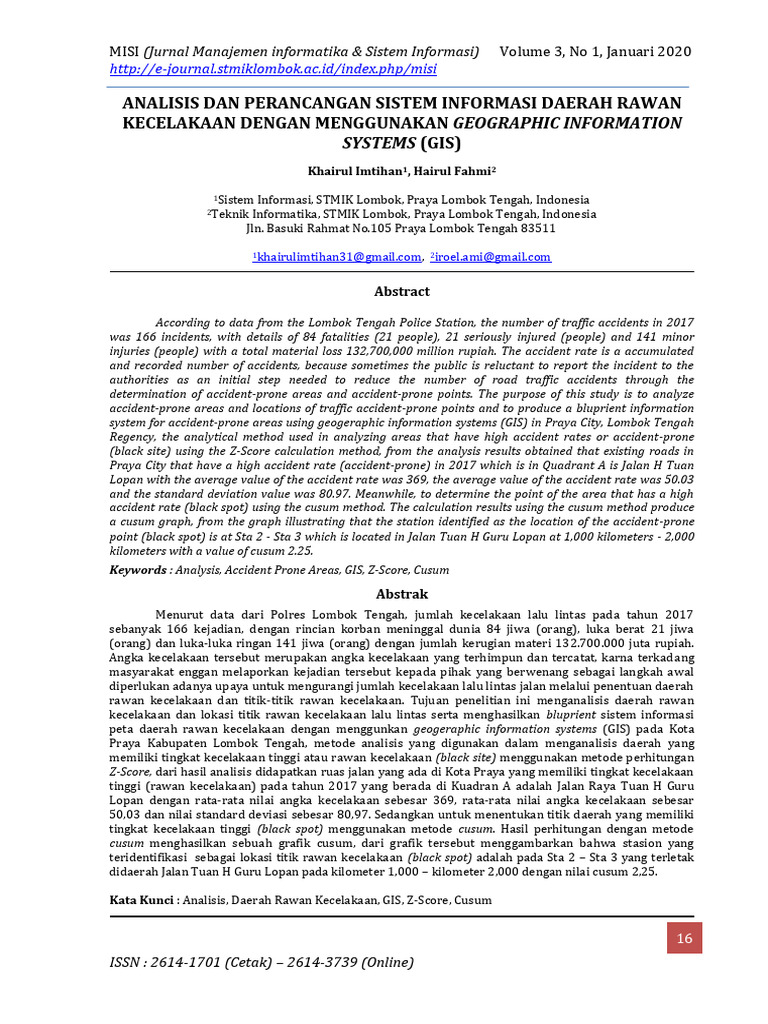 Analisis Dan Perancangan Sistem Informasi Daerah Rawan Lombok Tengah | PDF
