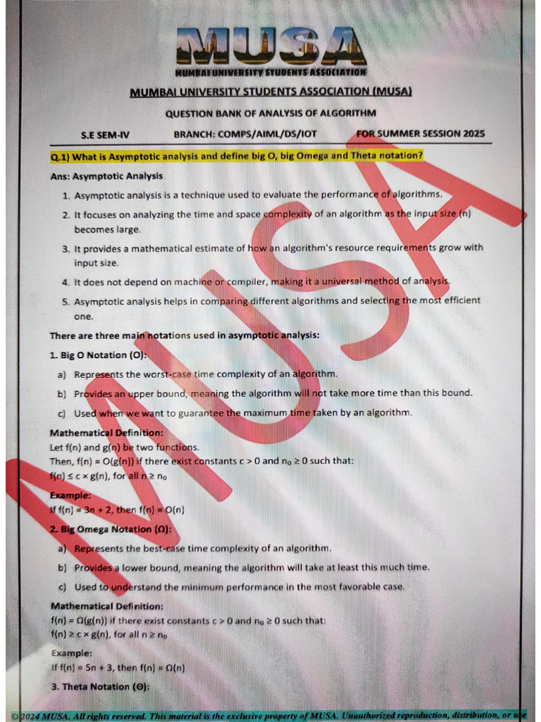 AoA QB Solution @1941 | PDF