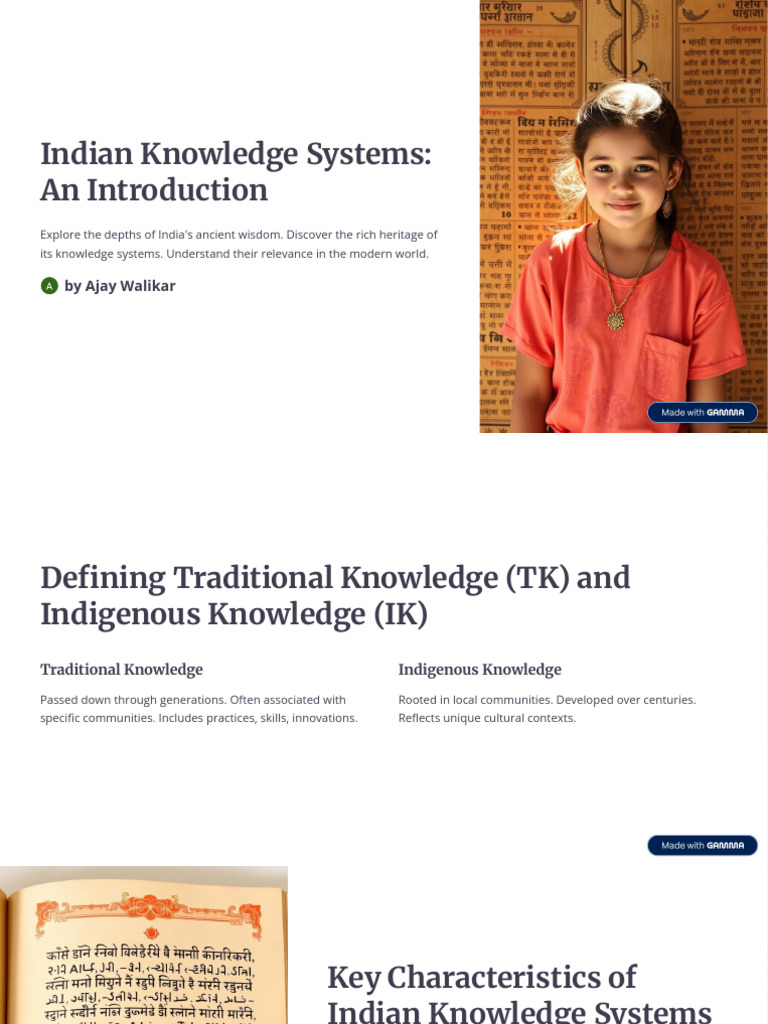 Indian Knowledge Systems An Introduction | PDF | Knowledge | Traditional Knowledge