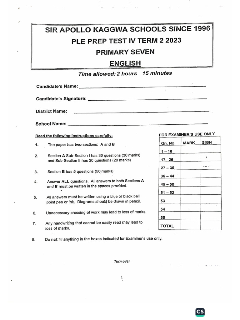 p7 English Prep 4 | PDF