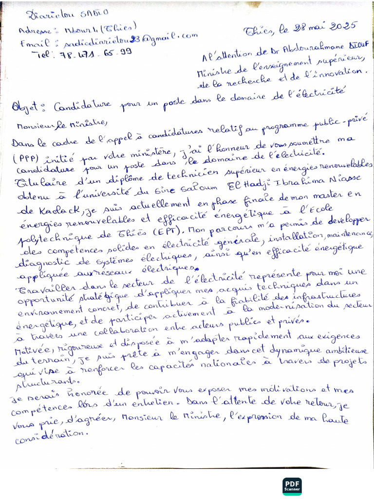 Demande Manuscrite | PDF