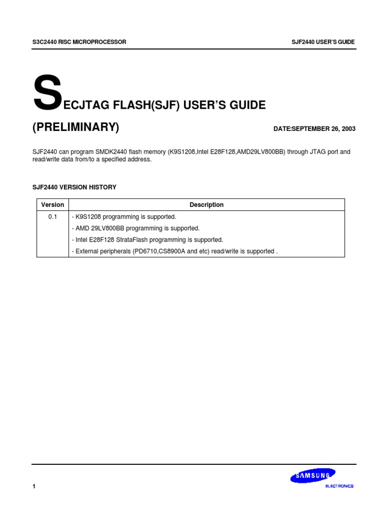 SJF2440 RISC Microprocessor Flash Programming Guide | PDF | Device ...
