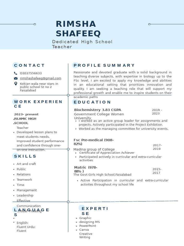 Blue Simple Professional CV Resume | PDF | Intelligence | Learning
