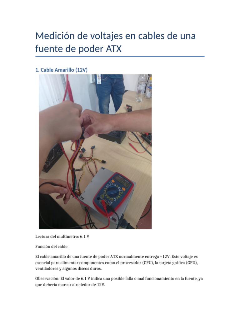 Medición de Voltajes Fuente ATX | PDF