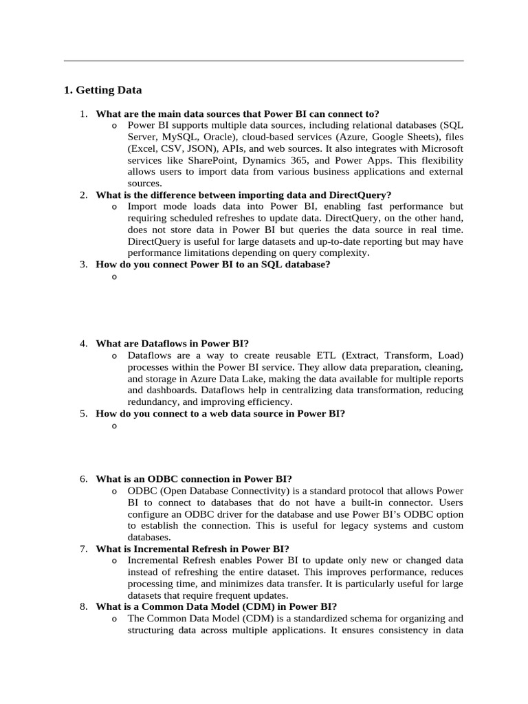 Power BI Question Bank | PDF | Databases | Table (Database)