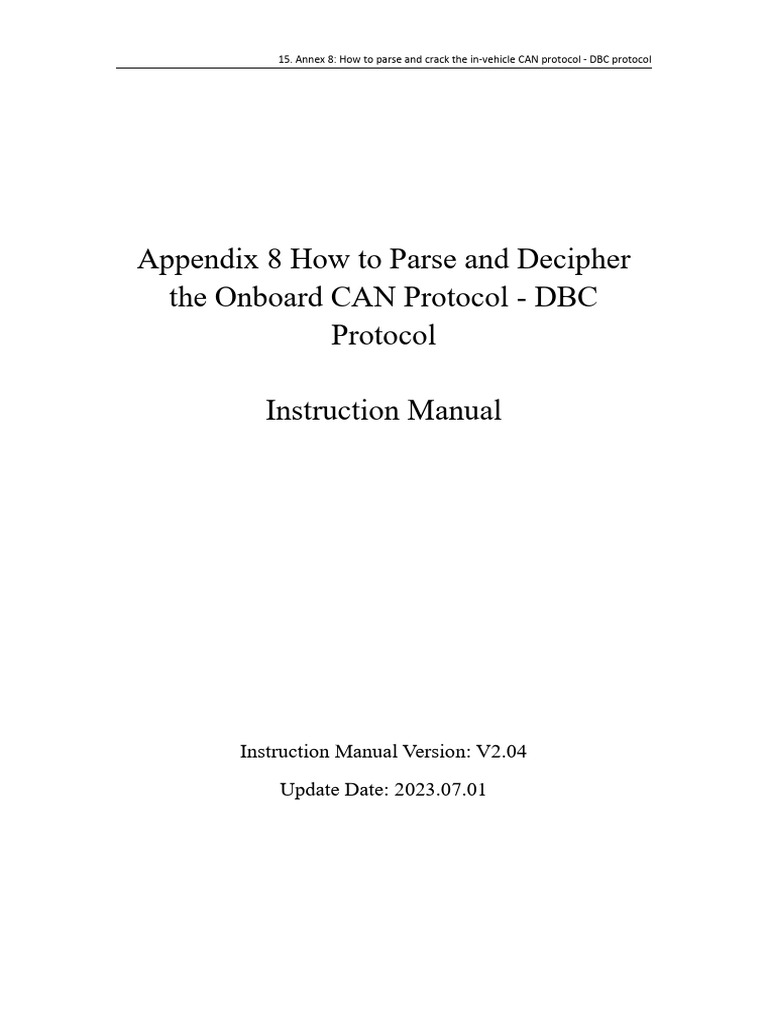 20.appendix 8 How To Parse and Decipher The Onboard CAN Protocol - DBC Protocol - 20240121161423 ...